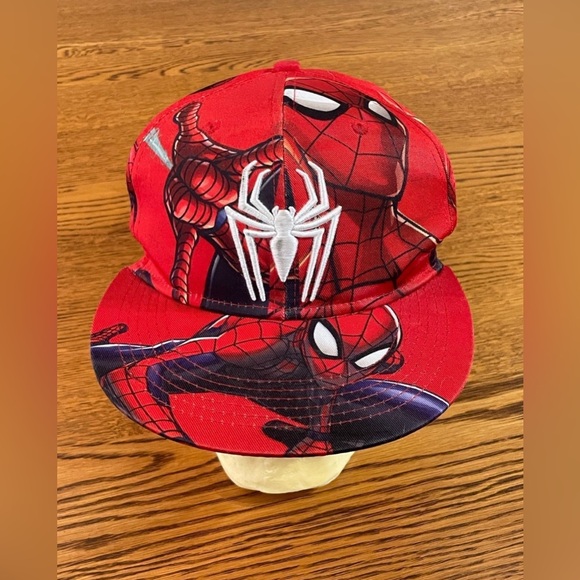 Marvel | Accessories | Marvel Spiderman Red Allover Print Snapback Cap ...